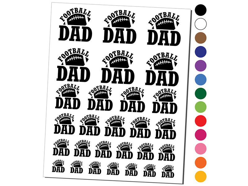 Football Dad Temporary Tattoo Water Resistant Fake Body Art Set ...