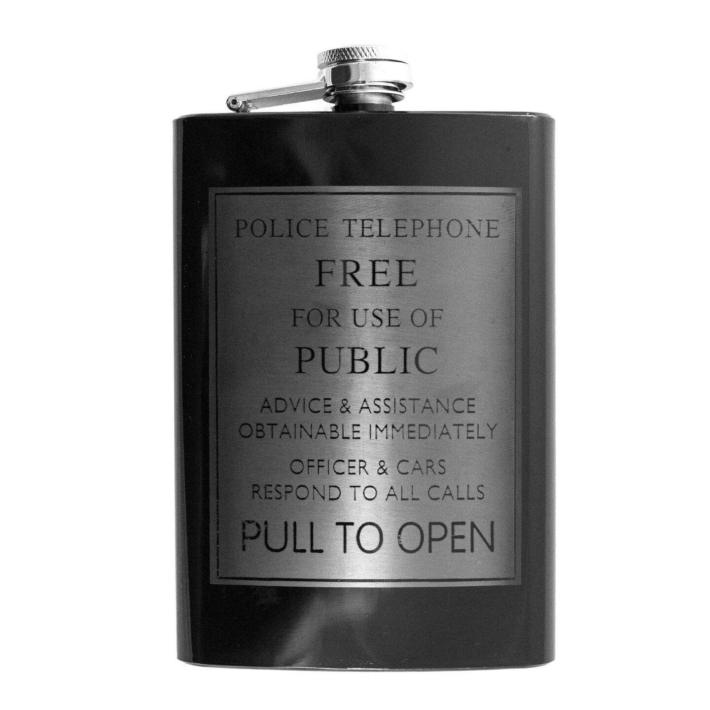 8oz Police Telephone Sign Black Flask | Michaels