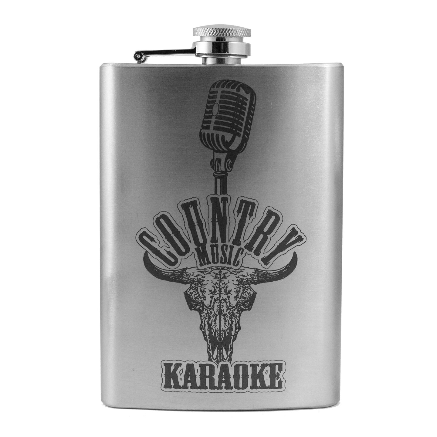 8oz Country Music Karaoke Stainless Steel Flask | Michaels