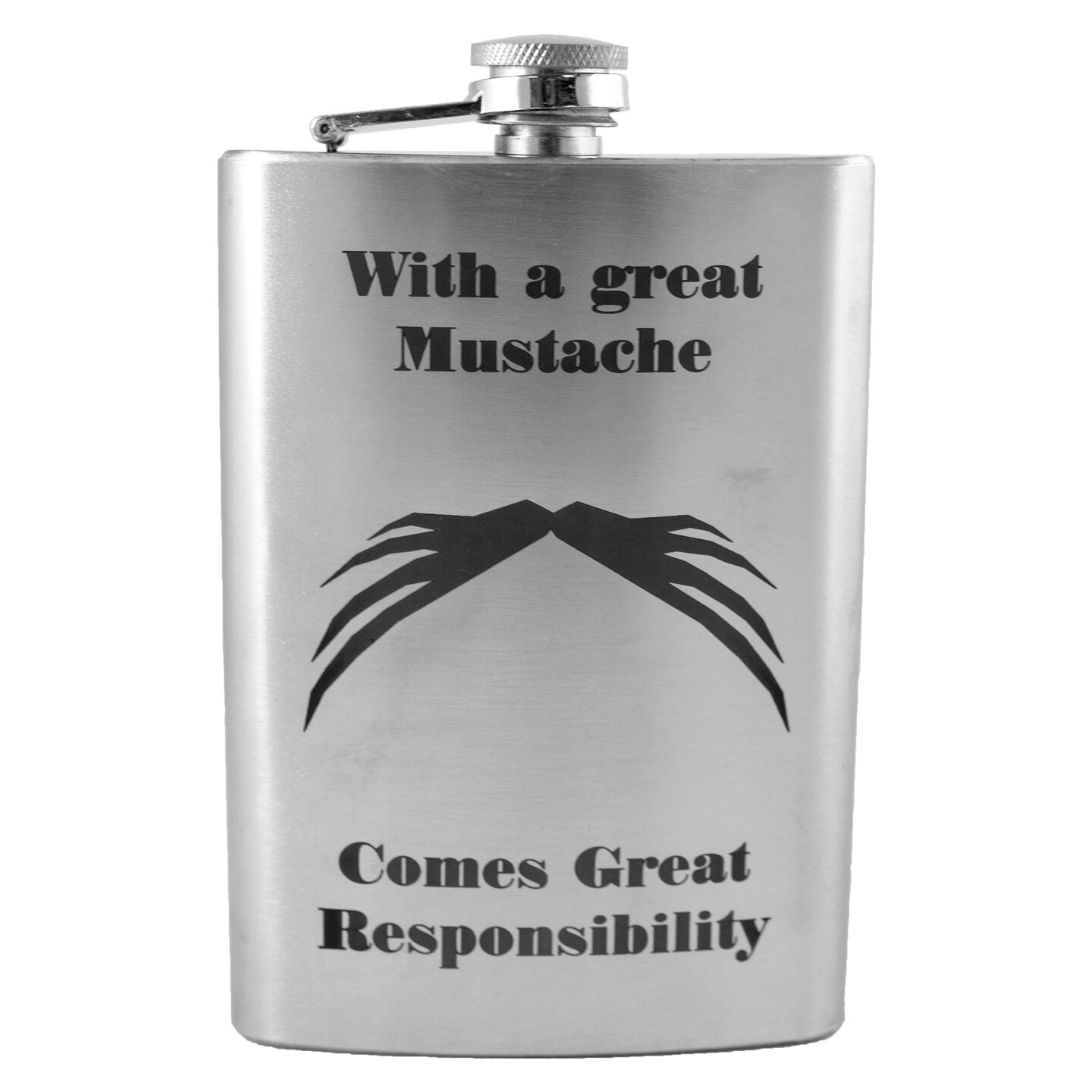 8oz With a Great Mustache Comes Great Responsibility v4 Stainless Steel ...