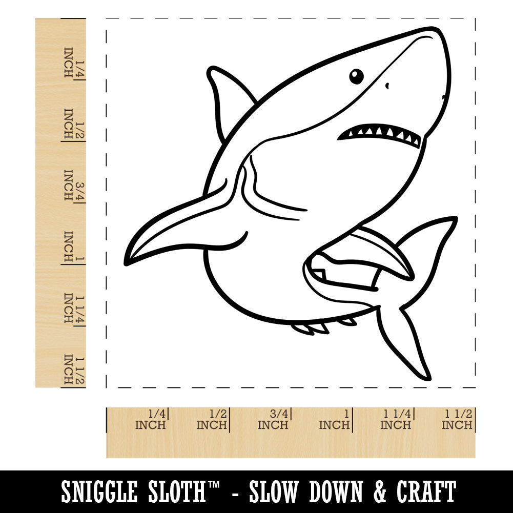 Powerful Great White Shark Self-Inking Rubber Stamp Ink Stamper | Michaels