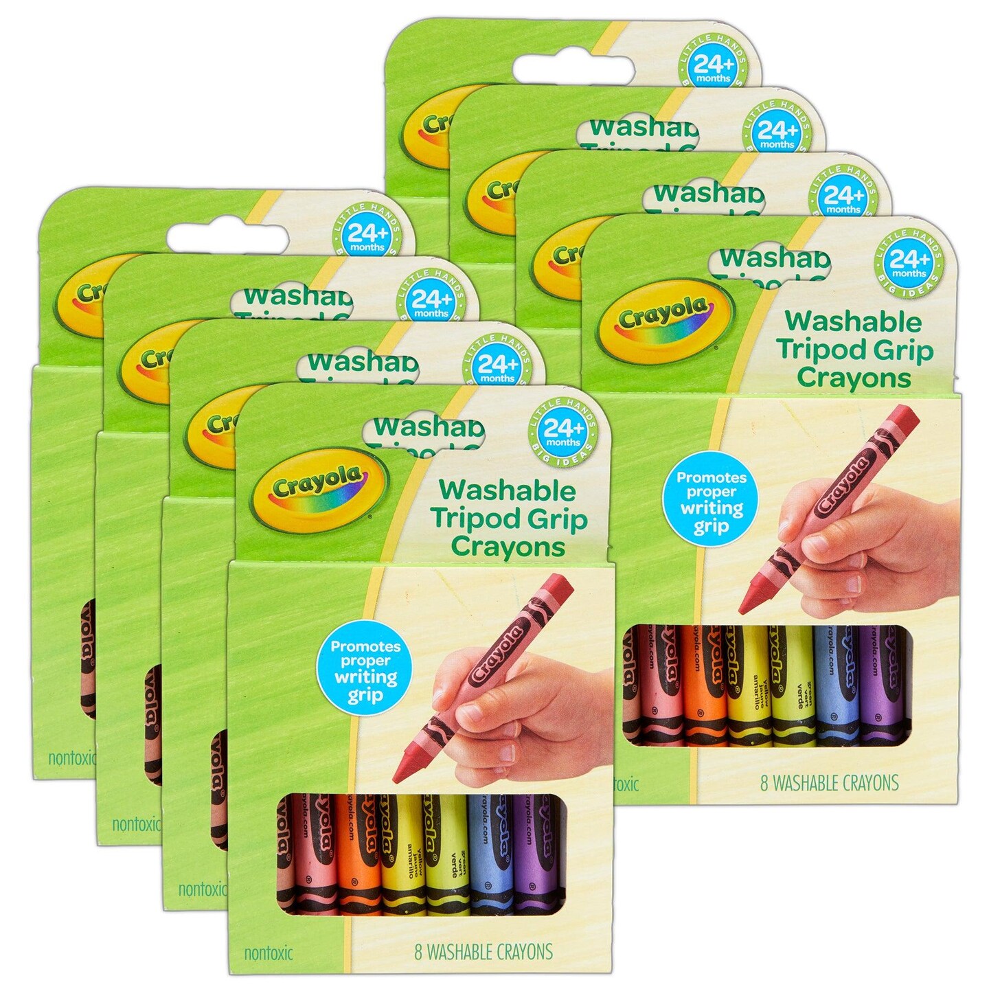 Washable Tripod Grip Crayons, 8 Per Pack, 8 Packs | Michaels