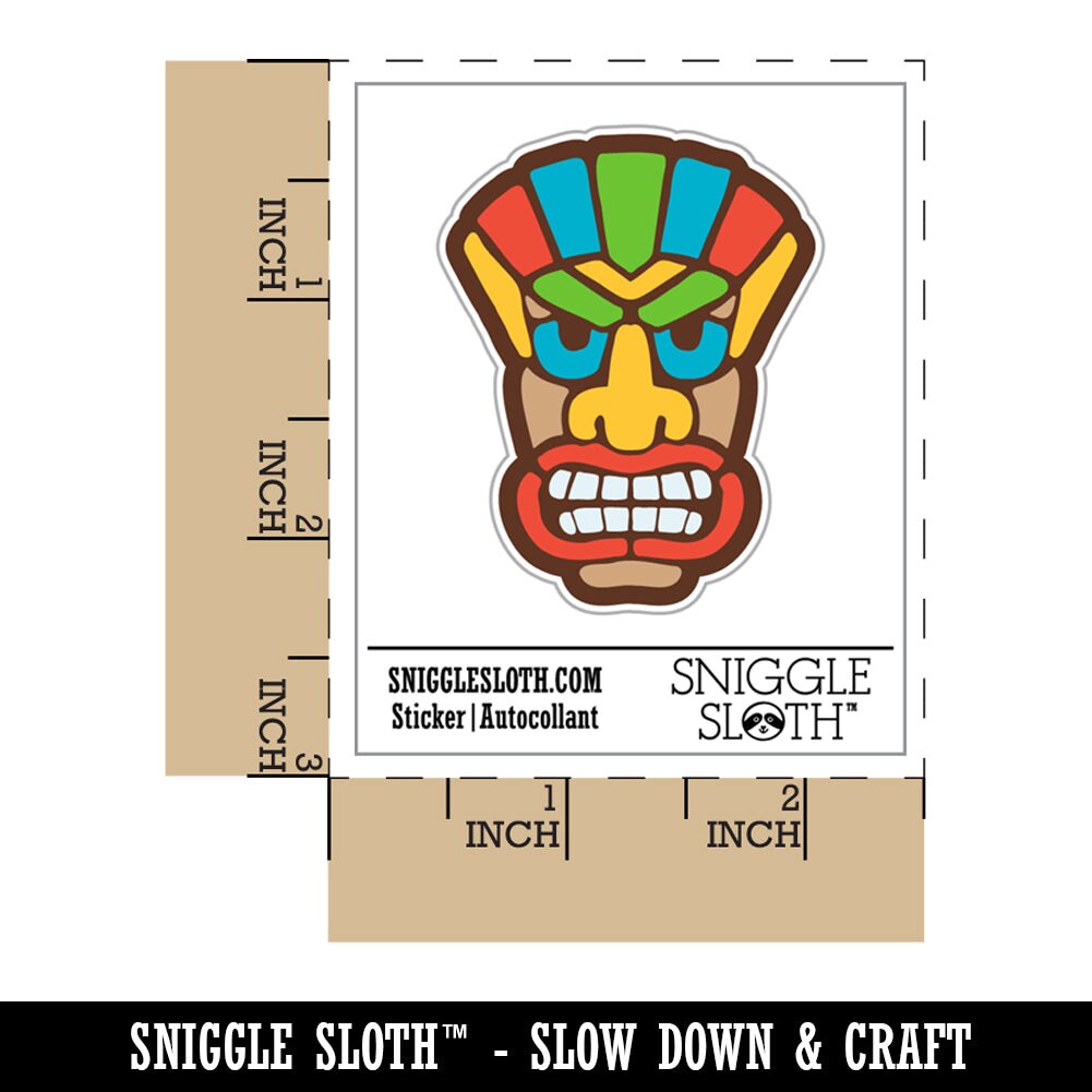 Tiki Mask Hawaii Luau Waterproof Vinyl Phone Tablet Laptop Water Bottle ...