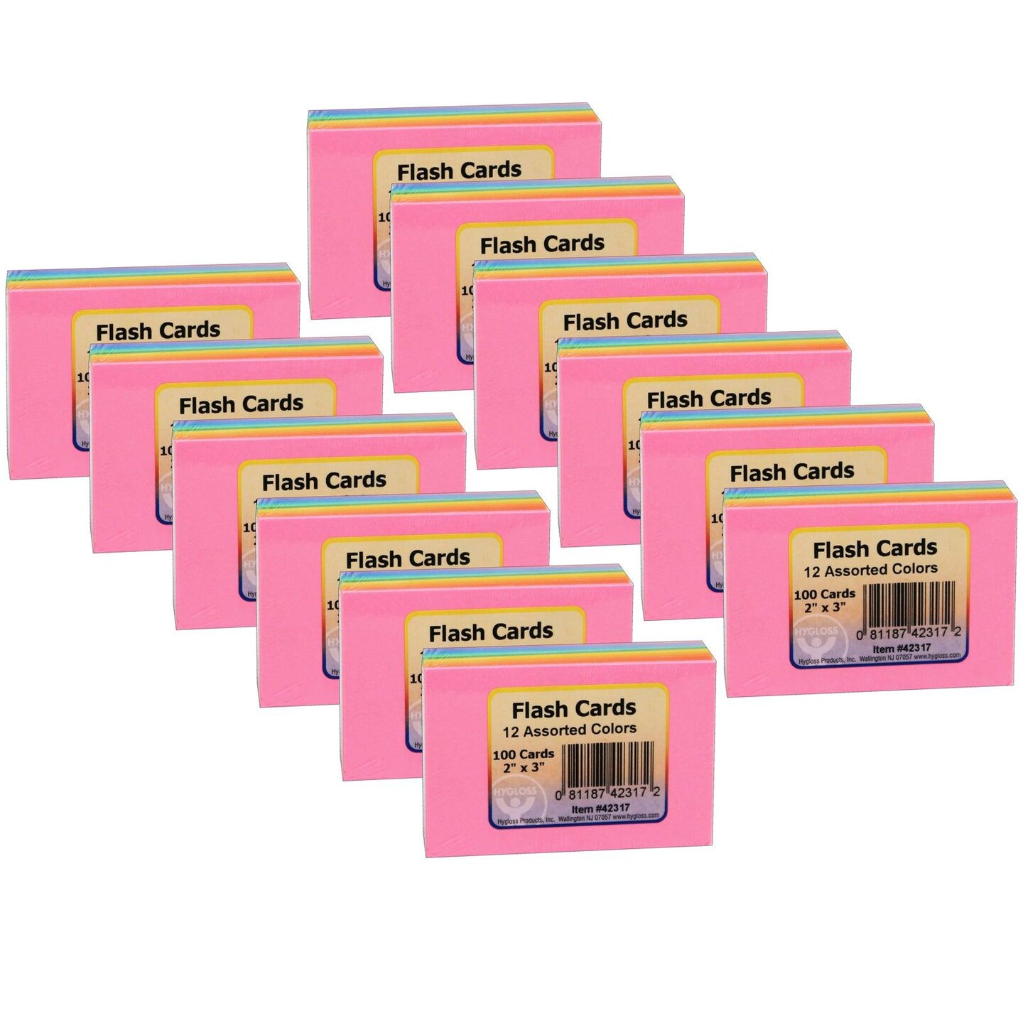 Bright Flash Cards, 2" x 3", 100 Per Pack, 12 Packs | Michaels