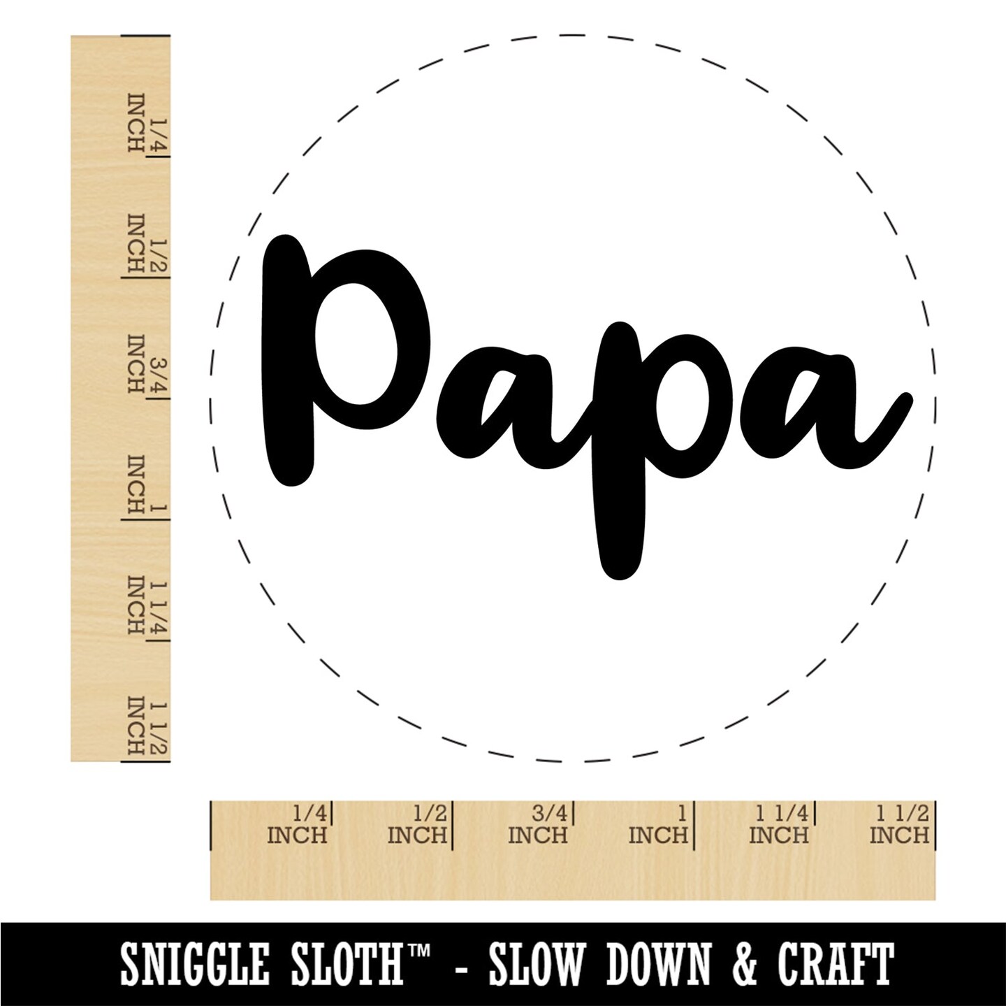 Papa Cursive Text Dad Father Self-Inking Rubber Stamp Ink Stamper for ...