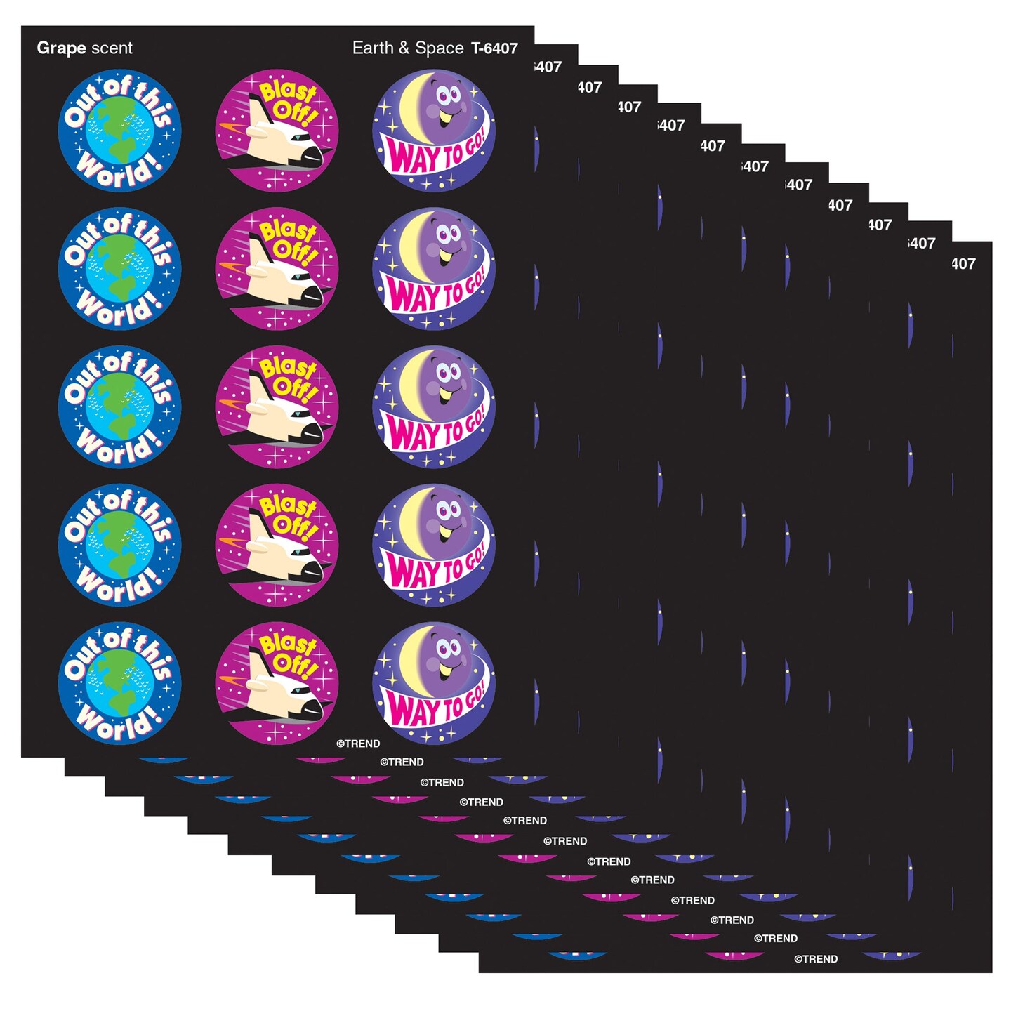 Earth & Space/Grape Stinky Stickers®, 60 Per Pack, 12 Packs | Michaels