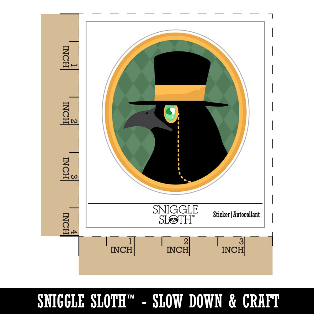 Fancy Raven Bird with Top Hat Monocle Waterproof Vinyl Phone Tablet ...
