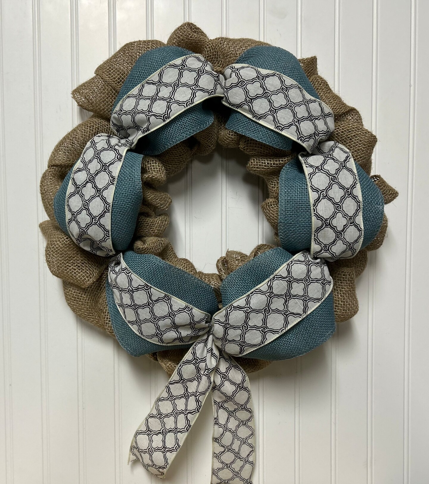 Burlap Wreath, Burlap, Summer Wreath, Summer Burlap Wreath, Teal Wreath ...