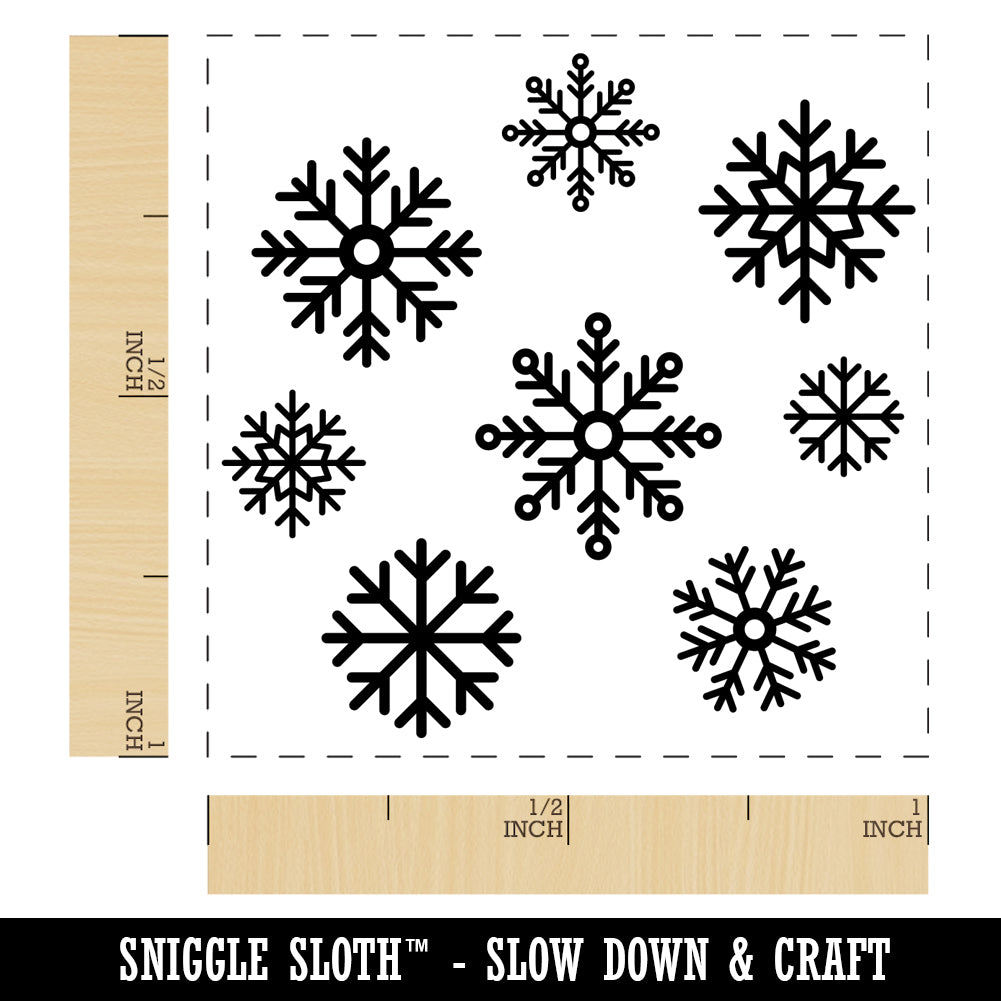 Scattered Snowflakes Winter Self-Inking Rubber Stamp Ink Stamper | Michaels