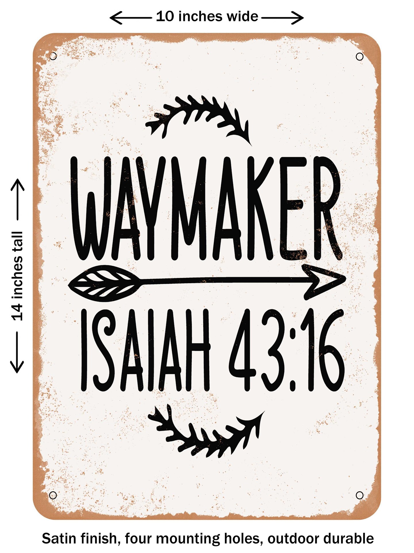 DECORATIVE METAL SIGN - Waymaker Isaiah36 - Vintage Rusty Look | Michaels