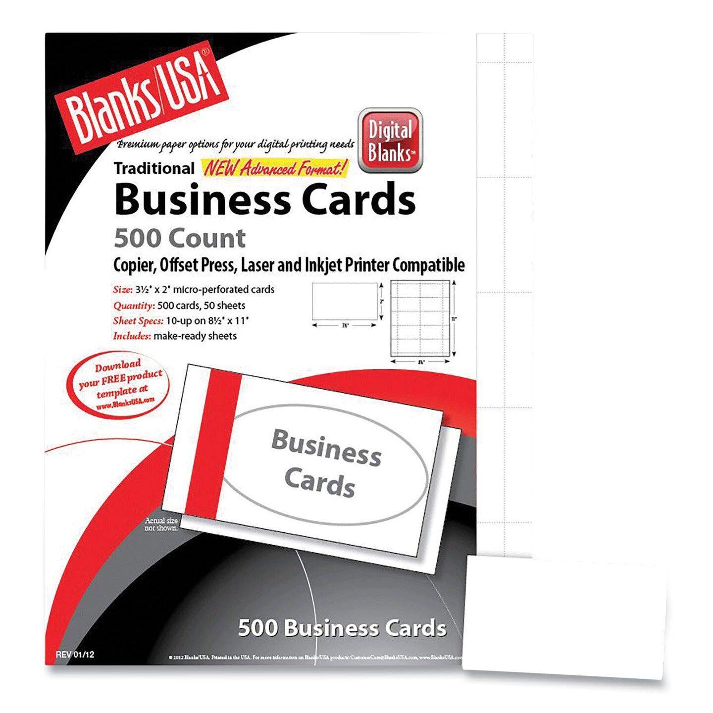 Blanks/USA Printable Microperforated Business Cards Copier/Inkjet/Laser ...