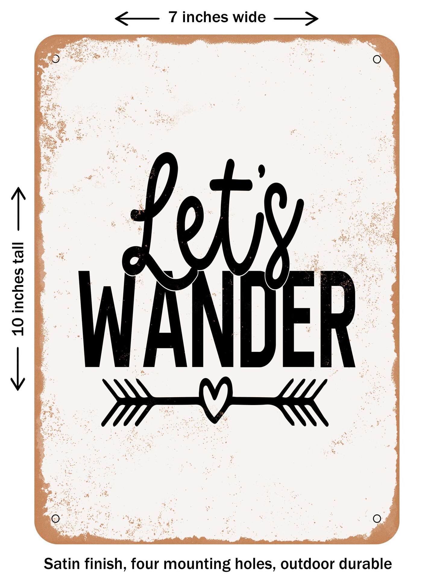 DECORATIVE METAL SIGN - Lets Wander - Vintage Rusty Look | Michaels