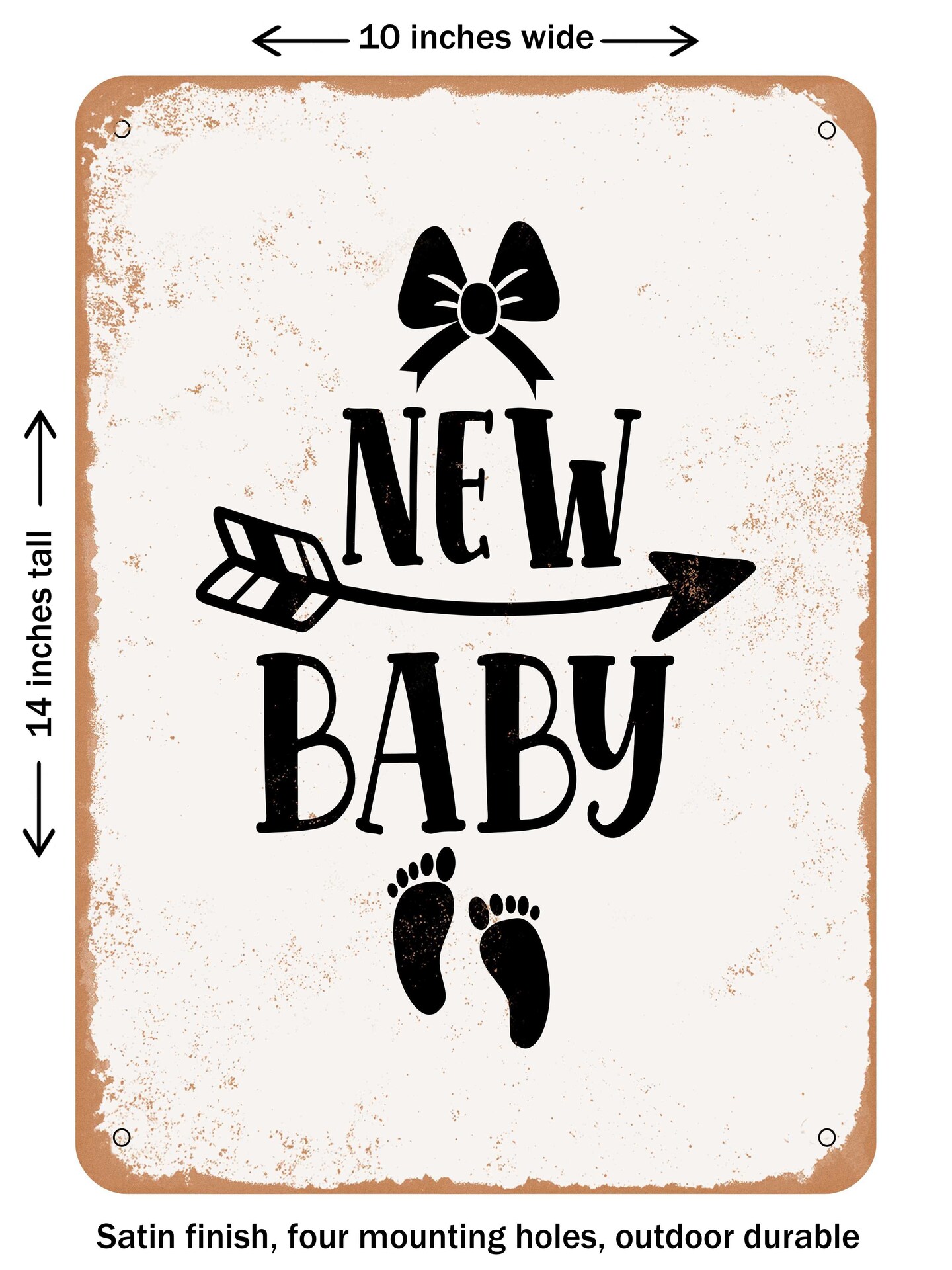 DECORATIVE METAL SIGN - New Baby - 2 - Vintage Rusty Look | Michaels
