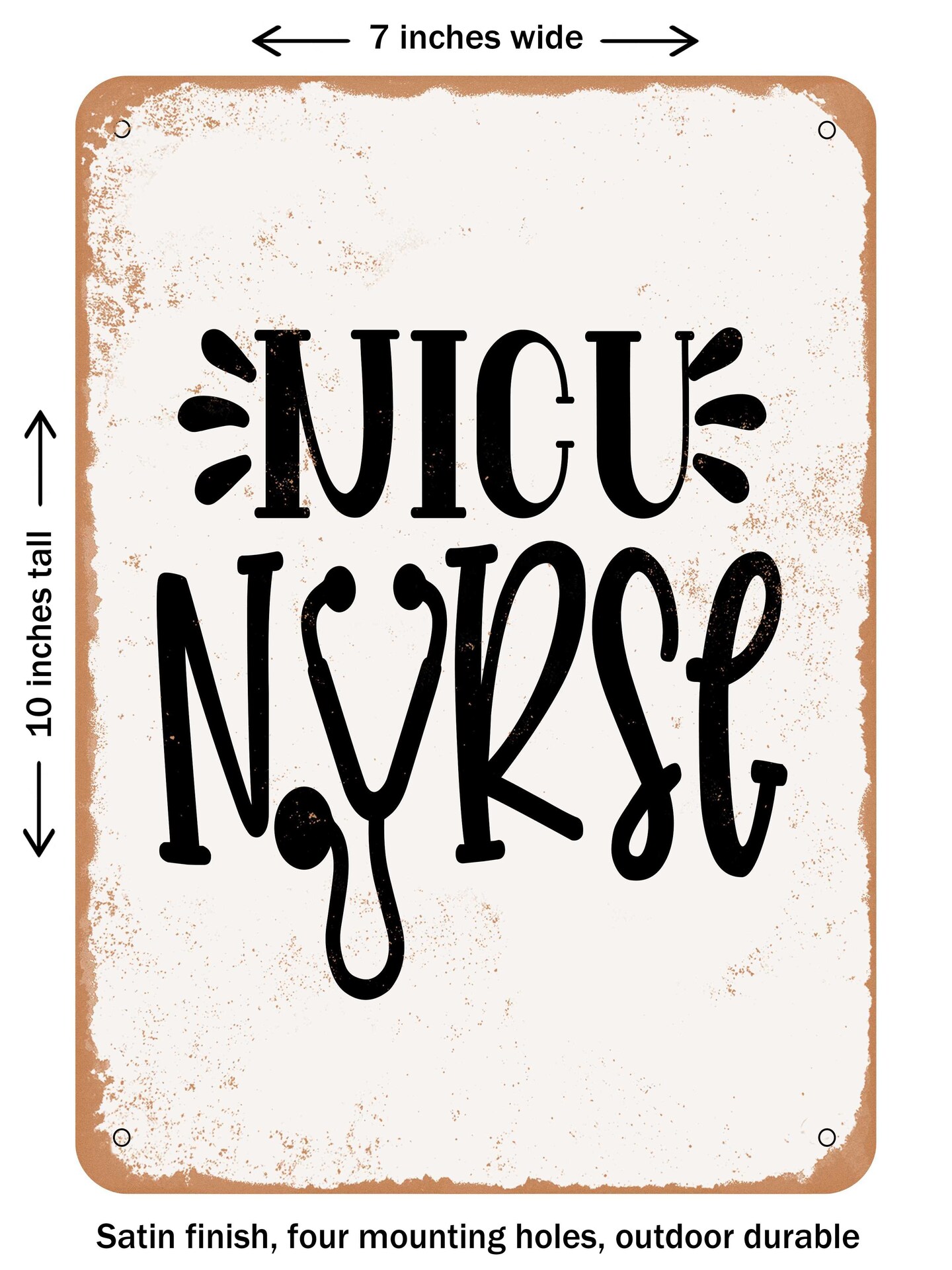 DECORATIVE METAL SIGN - Nicu Nurse - Vintage Rusty Look | Michaels