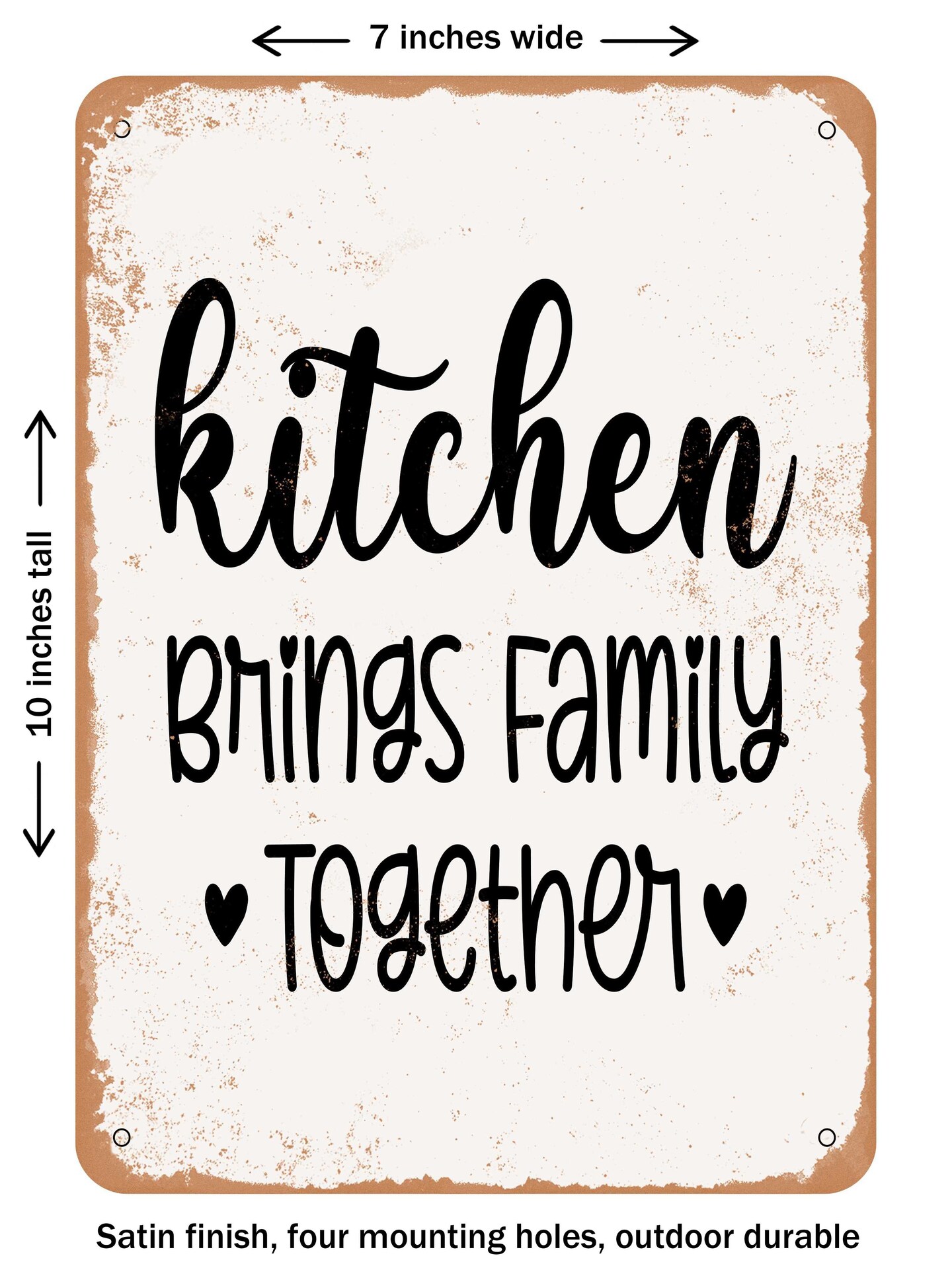 DECORATIVE METAL SIGN - Kitchen Brings Family together - Vintage Rusty ...