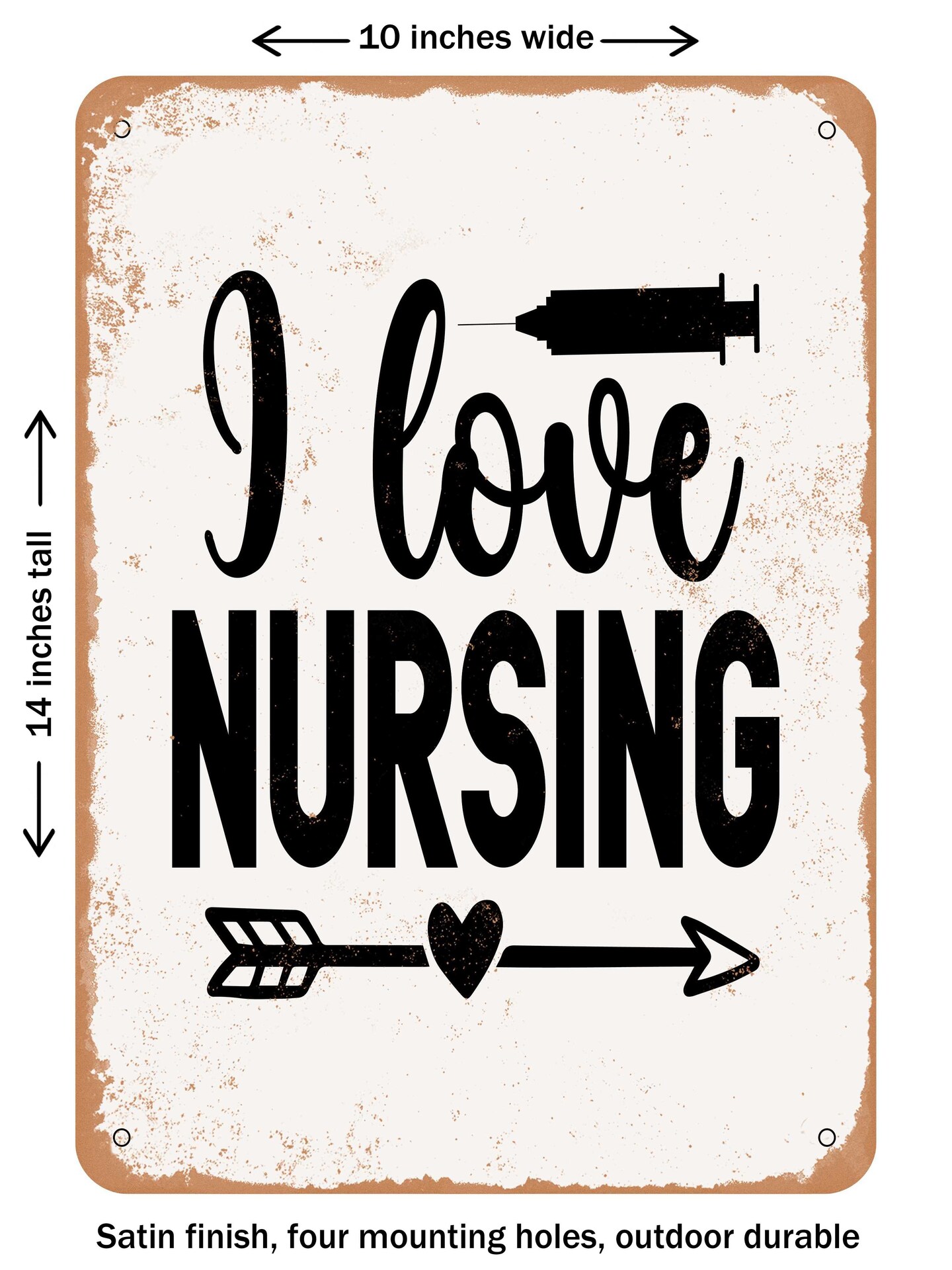 DECORATIVE METAL SIGN - I Love Nursing - Vintage Rusty Look | Michaels