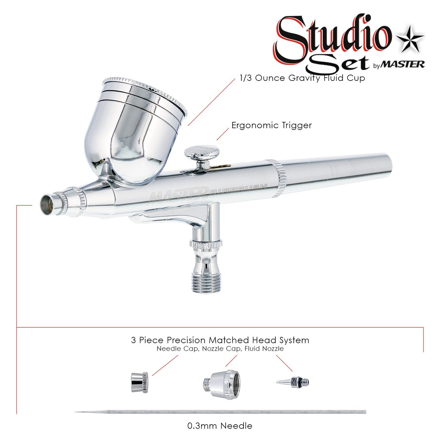 Master G64 Studio Airbrush Set with 6 Different Airbrush Models (2 ...