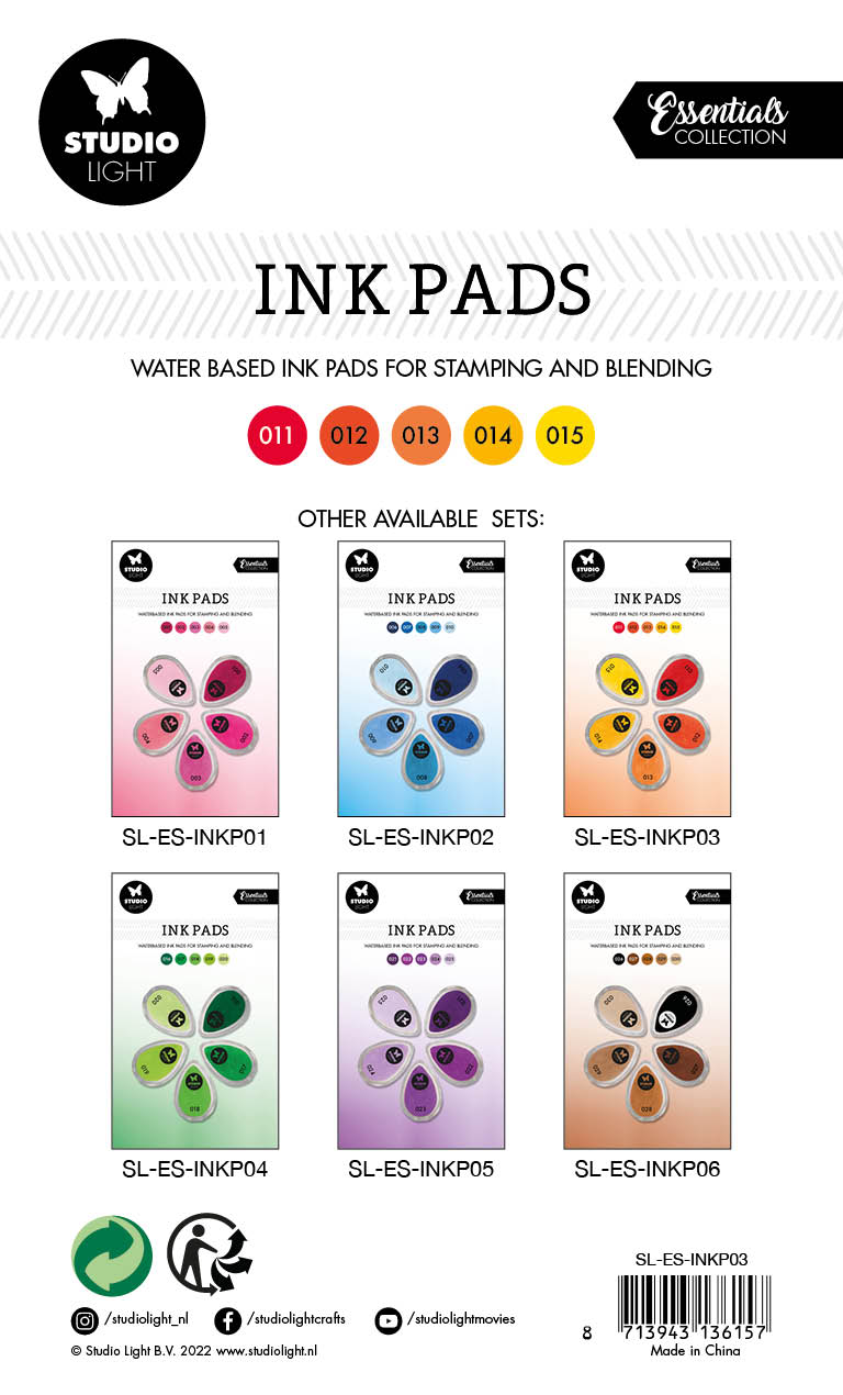 Studio Light SL Ink Pads Water Based Shades Of Yellow Essential Tools ...