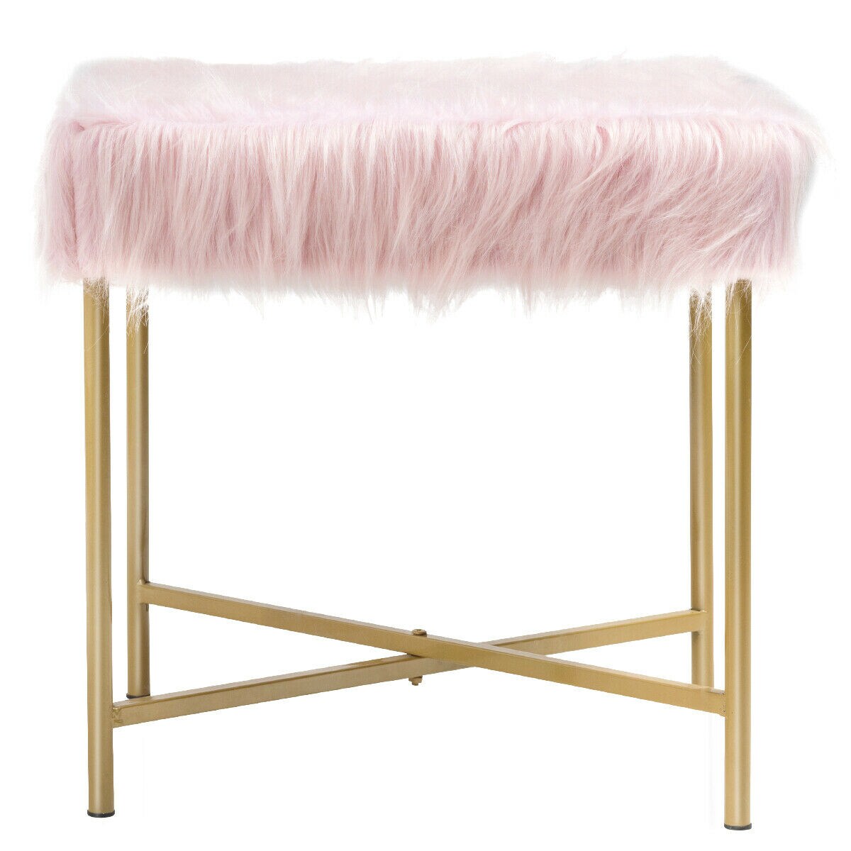 Gymax Decorative Ottoman Stool Footrest w/ Gold Metal Legs | Michaels