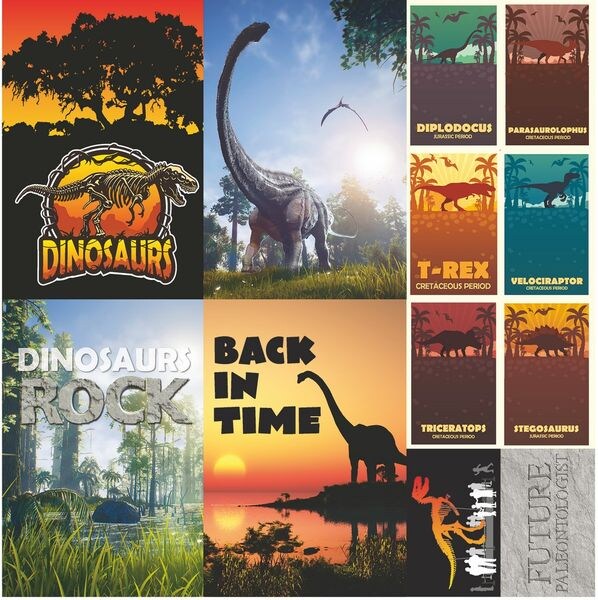 Reminisce Dinosaur Land 12x12 Poster Sticker Sheet | Michaels