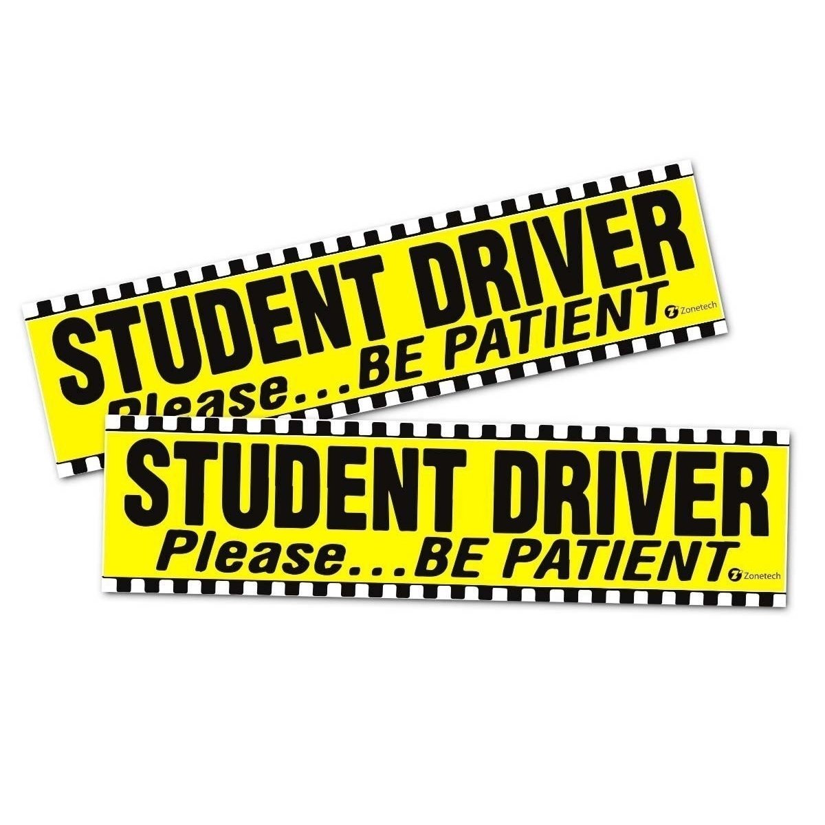 Zone Tech 2X Student Driver Please Be Patient Car Bumper Magnet Decal ...
