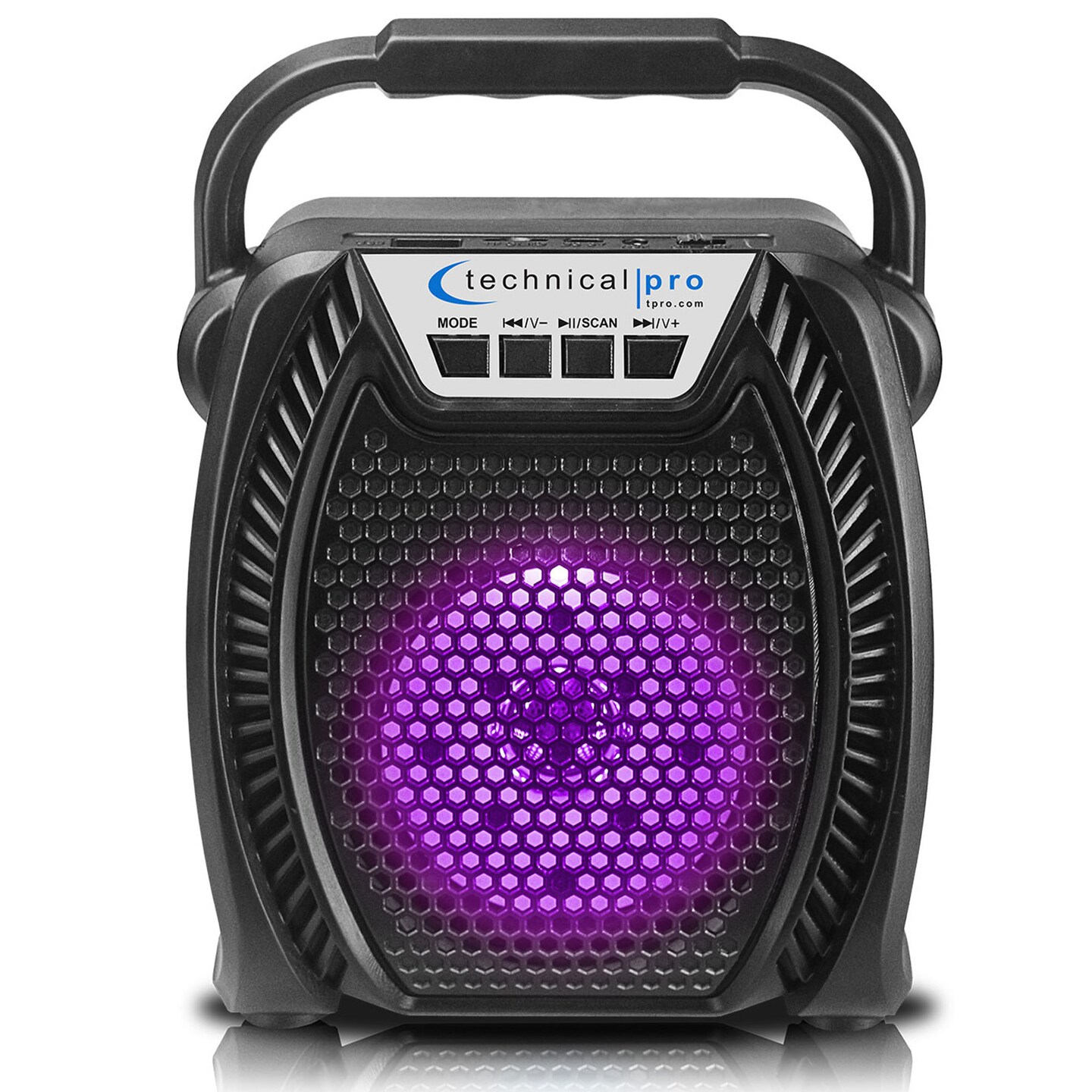 Technical Pro Portable Rechargeable LED Bluetooth Speaker w/ 4" Woofer ...