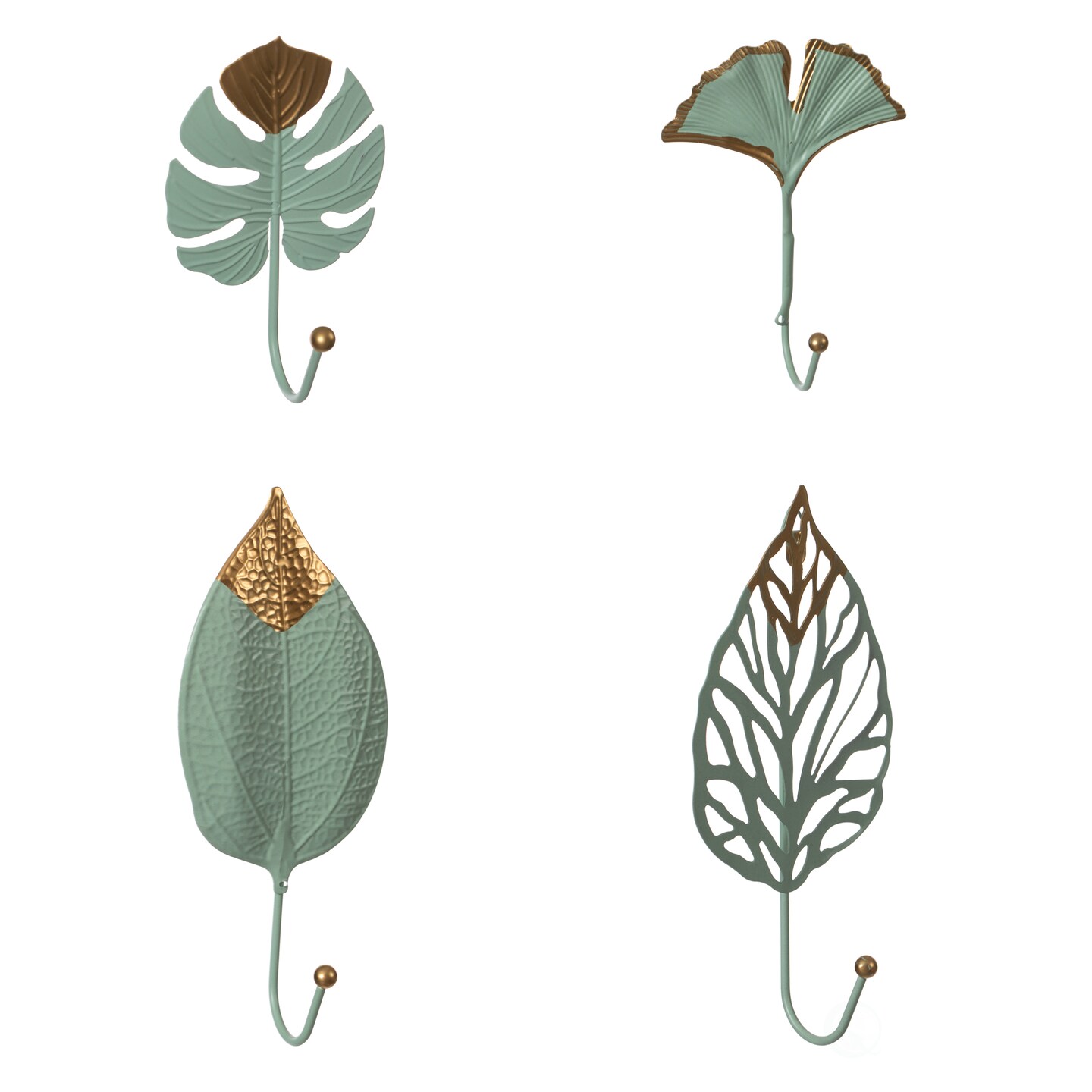 Metal Decorative Modern Wall Mounted Hook Leaf Design Single Prong ...