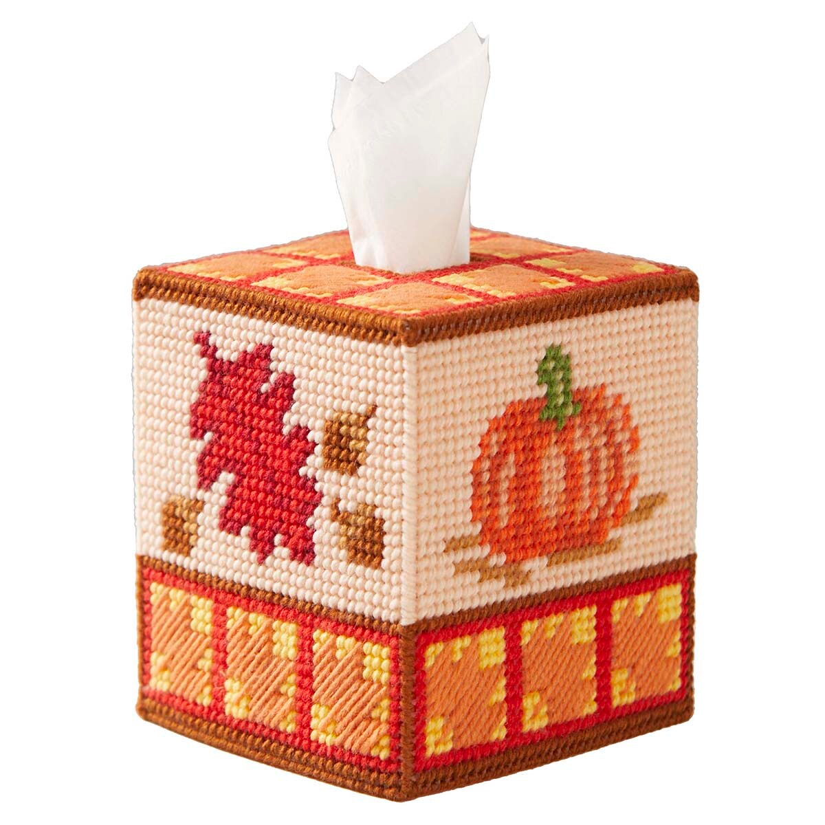 Herrschners Fall Welcome Tissue Box Plastic Canvas Kit | Michaels