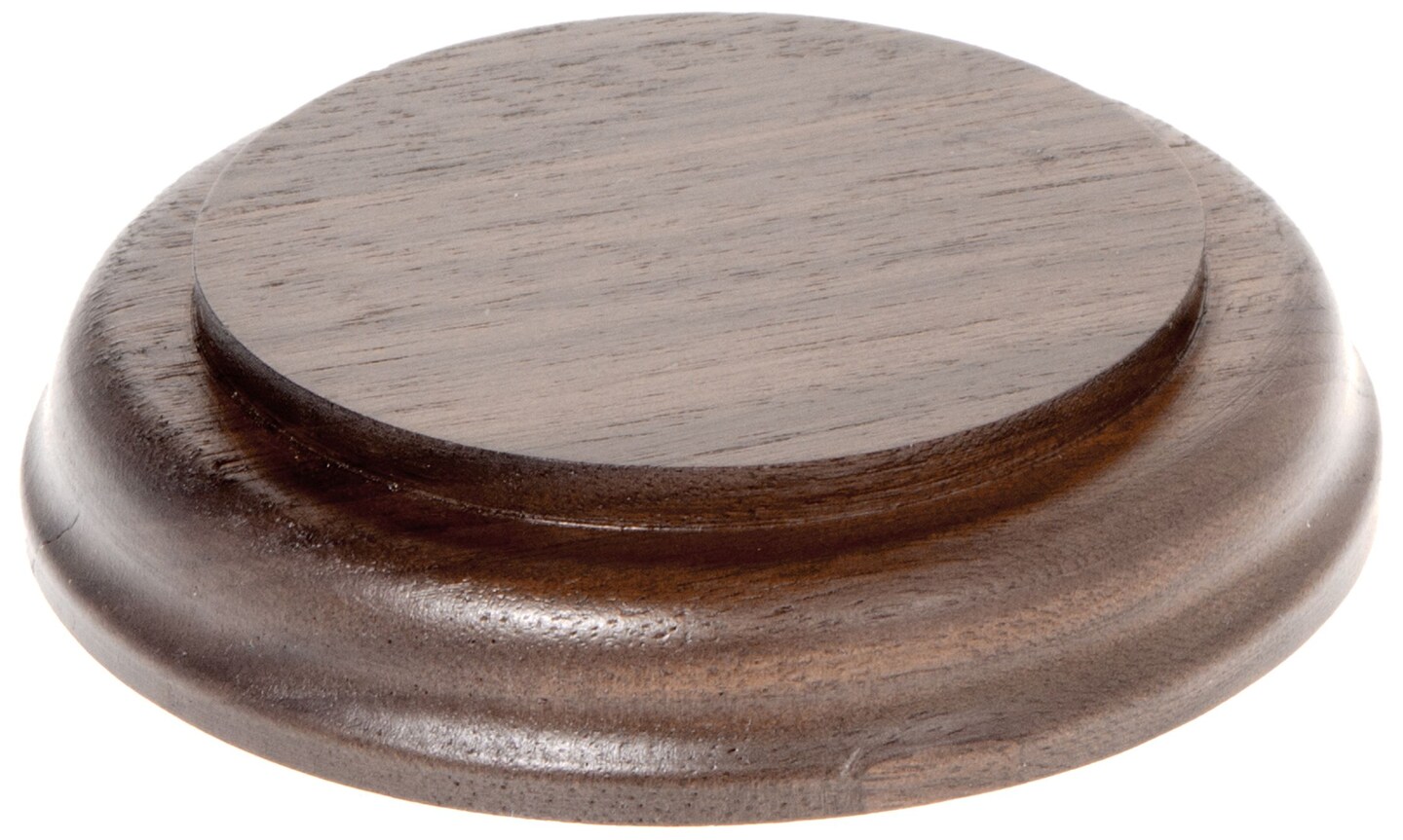 Plymor Solid Walnut Round Wood Display Base with Ogee Edge, 3.75" W x 3 ...