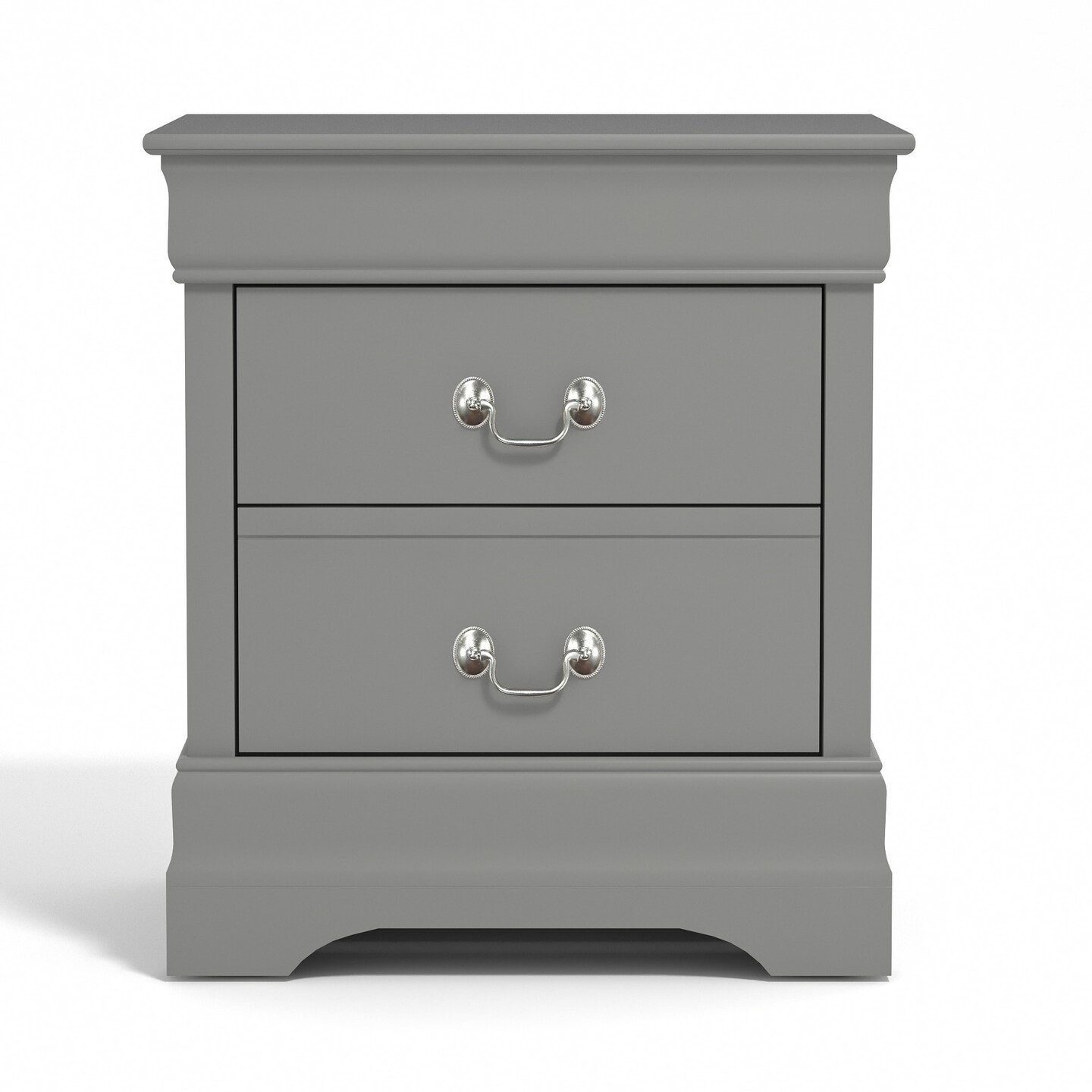 Contemporary Home Living 24" Gray Wooden Bedside Table Drawer Cabinet ...