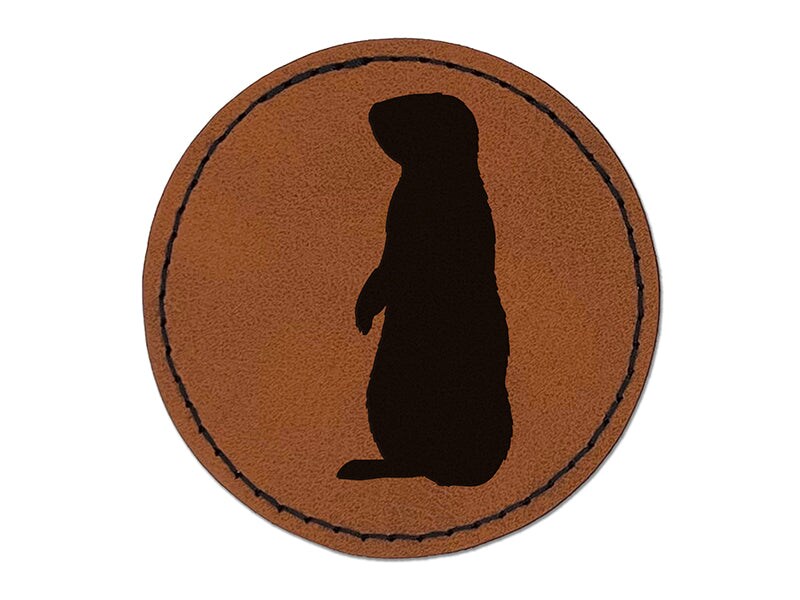 Gopher Solid Round Iron-On Engraved Faux Leather Patch Applique - 2.5 ...