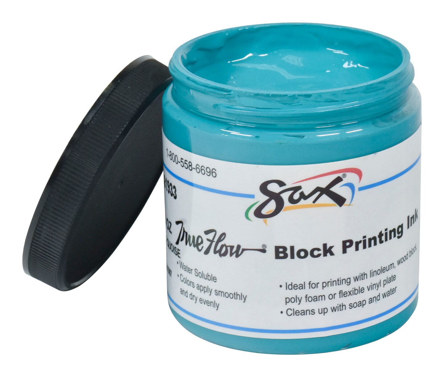 Sax True Flow Water Soluble Block Printing Ink, 8 Ounces, Turquoise ...