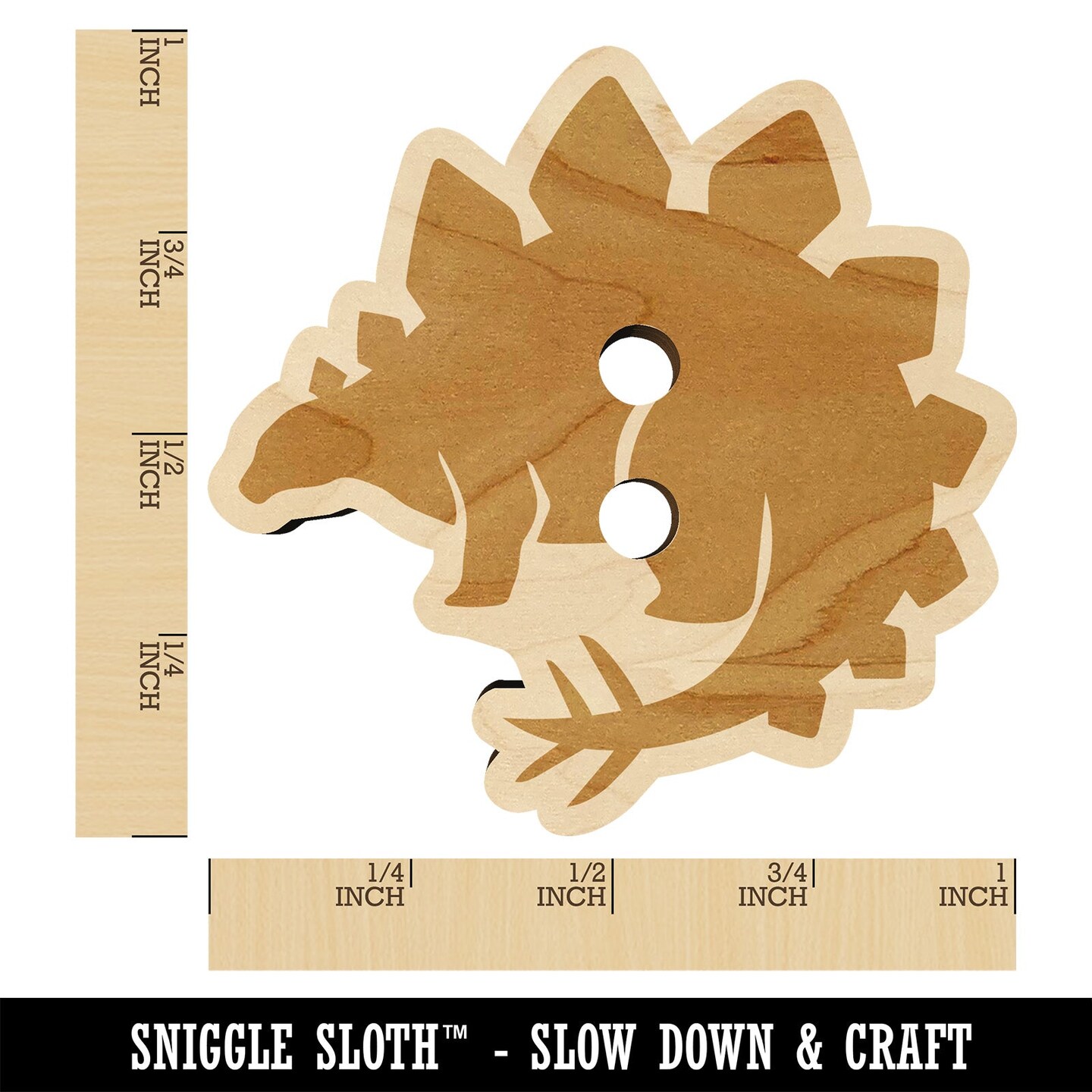 Stegosaurus the Spikey Dinosaur Wood Buttons for Sewing Knitting ...