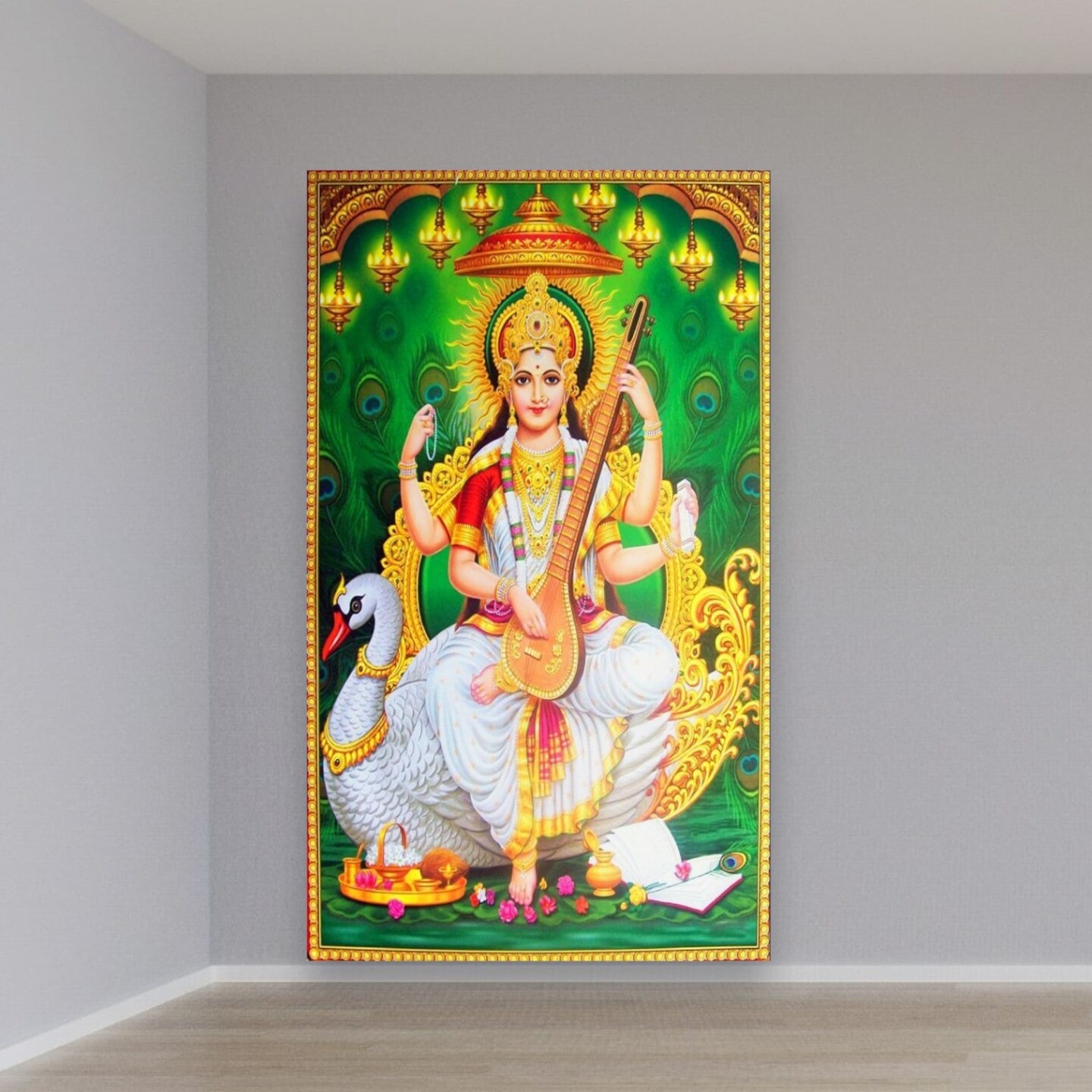 Hindu Goddess God Saraswati Backdrop Poster 5x8 Diwali Banner Photo ...