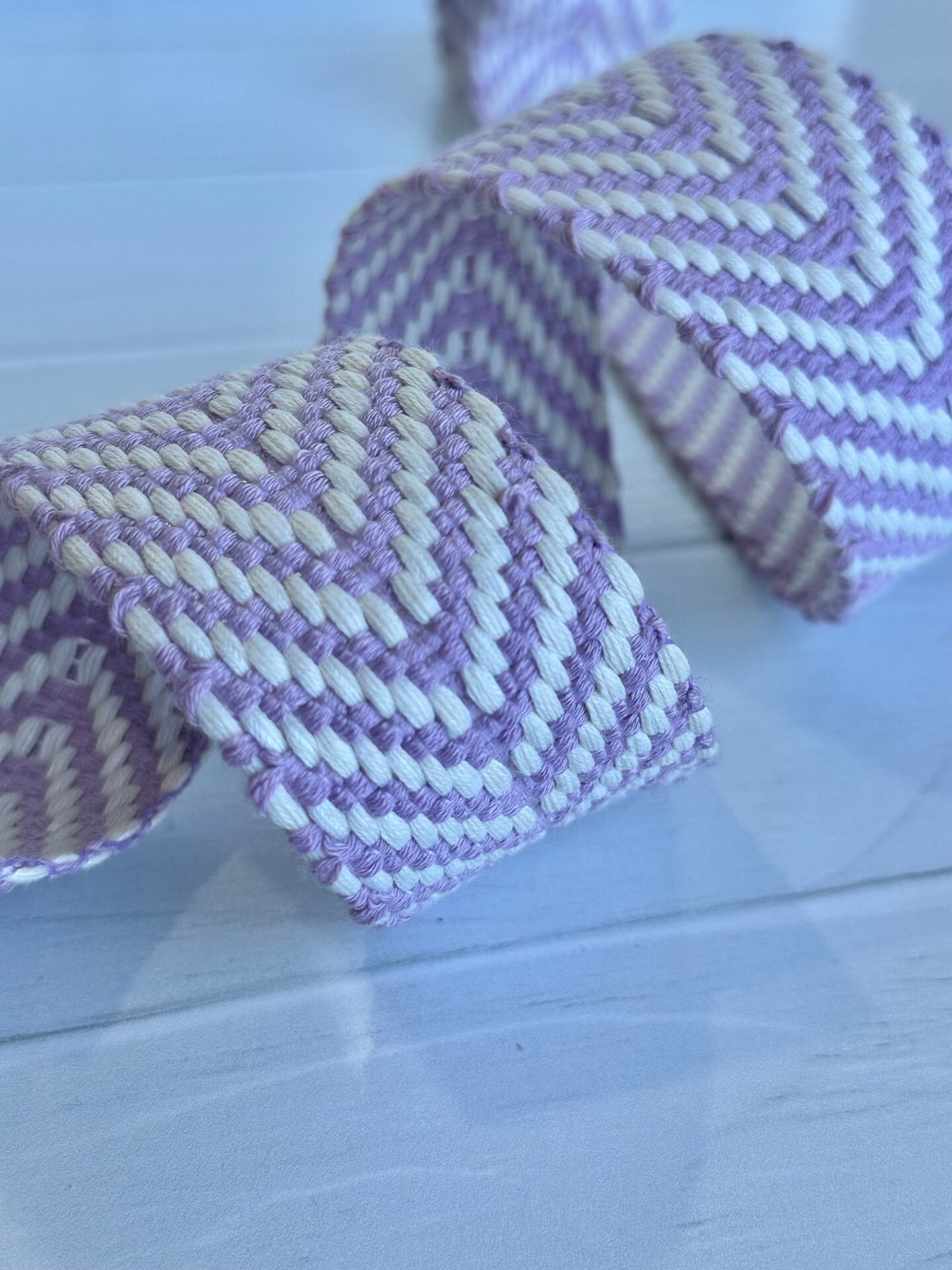 Lavender And White Woven Chevron 1.5” Webbing | Michaels