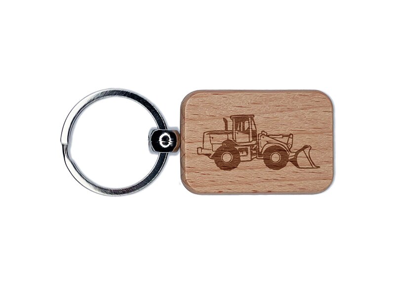 Bulldozer Construction Building Vehicle Engraved Wood Rectangle ...
