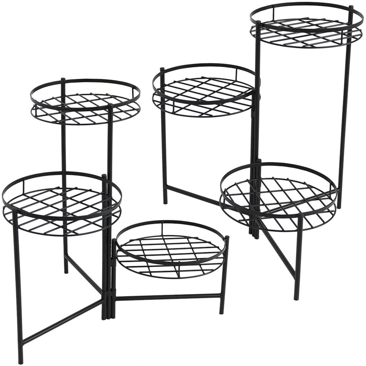 Sunnydaze Black Iron 3-Tier Outdoor Plant Stand - 22 In - Set Of 2 ...