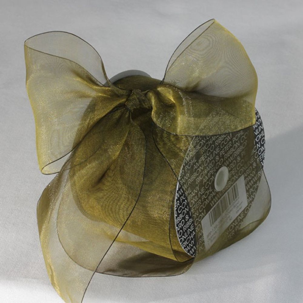 The Ribbon People Green and Black Shimmering Crystal Organdy Ribbon 3 ...