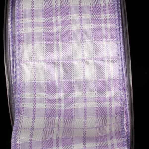 The Ribbon People Lavender Purple and White Plaid Wired Craft Ribbon 2. ...