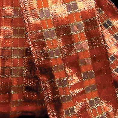 The Ribbon People Copper Brown and Gold Checkered Abby French Wired ...