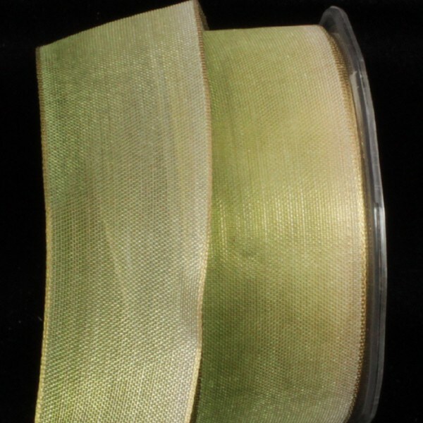 The Ribbon People Apple Green and Gold Ombre Metallic Wired Craft ...