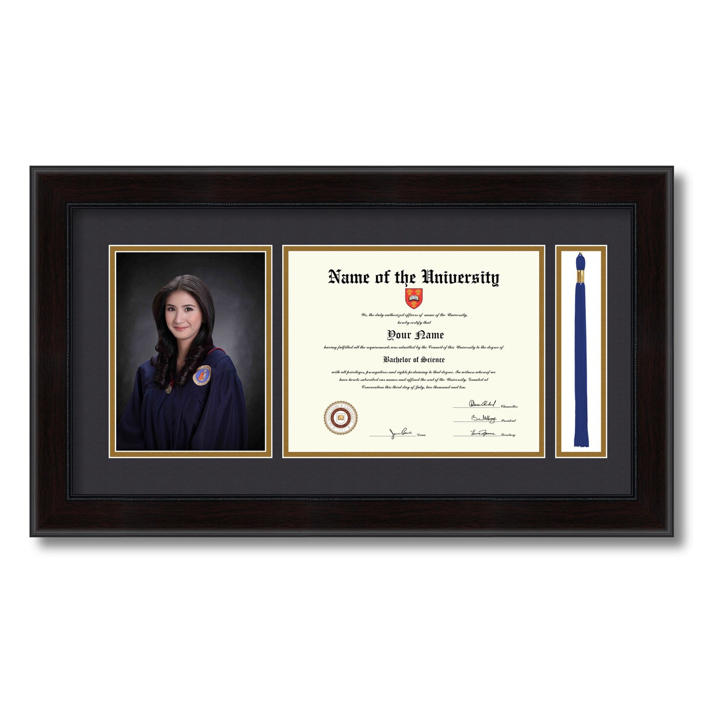 ArtToFrames 8x10 inch Diploma Frame with 6x8 Inch Image Opening and ...