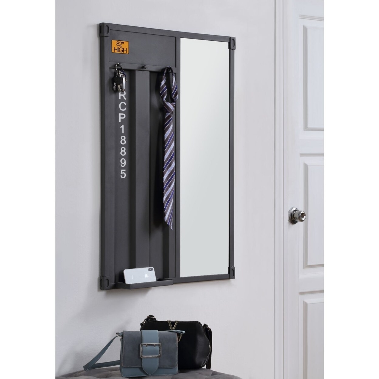 Saltoro Sherpi Rectangular Cargo Bedroom Mirror, Black- | Michaels