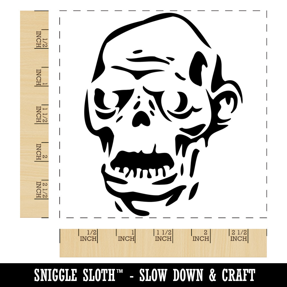 Spooky Zombie Head Halloween Monster Square Rubber Stamp for Stamping ...