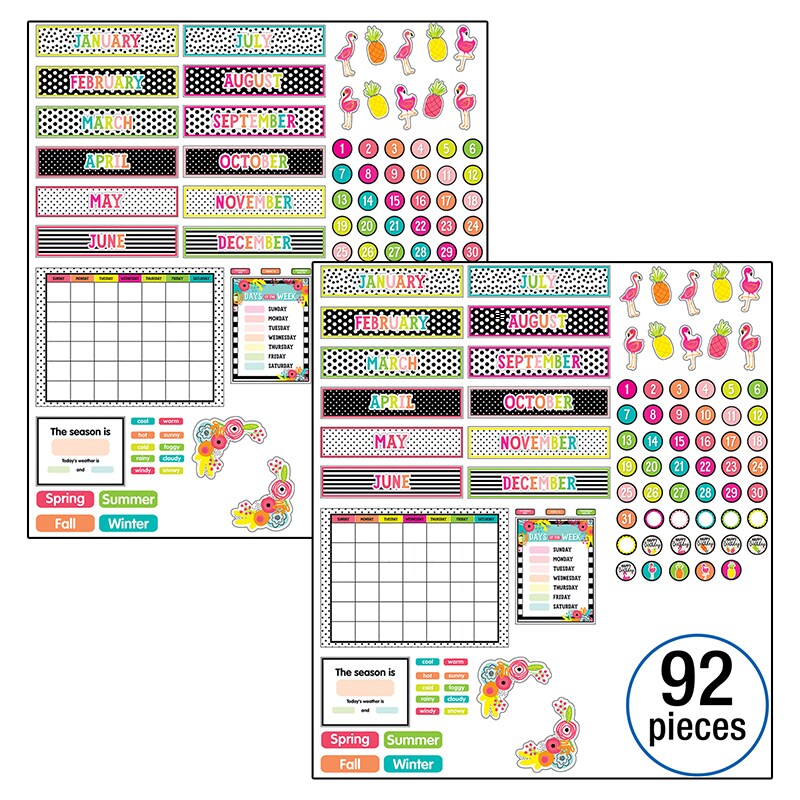 Simply Stylish Tropical Pineapple Calendar Bulletin Board Set, 2 Sets ...