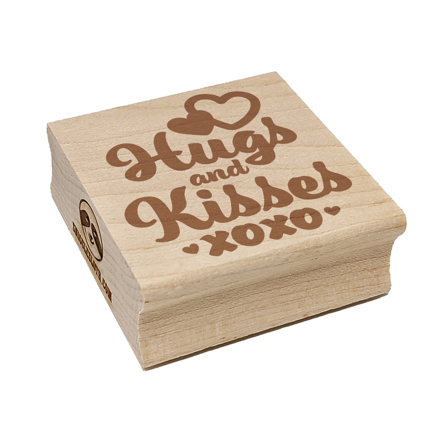 Hugs and Kisses XO Hearts Fun Text Square Rubber Stamp for Stamping ...