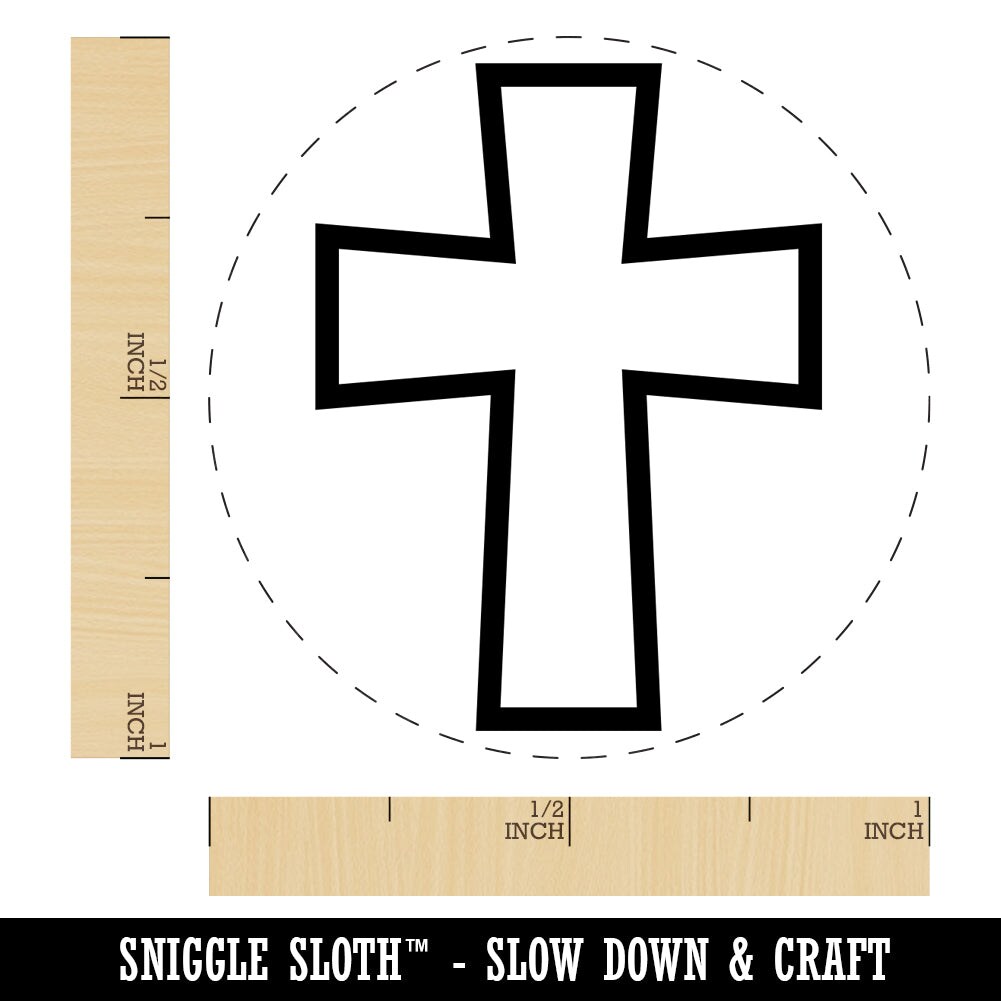 Cross Angled Christian Church Religion Outline Rubber Stamp for ...