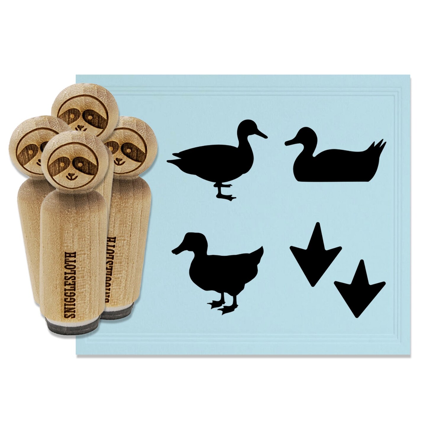 Duck Standing Swimming Tracks Footprints Rubber Stamp Set for Stamping ...