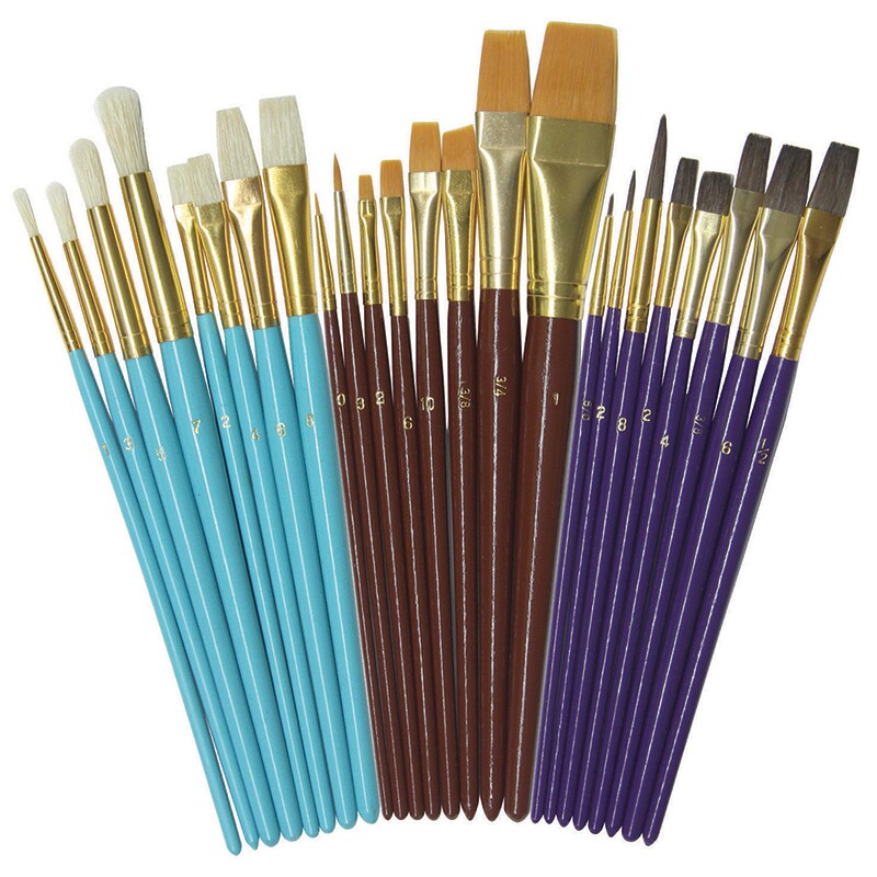 Deluxe Brush Assortment, Assorted Colors & Sizes, 24 Brushes | Michaels