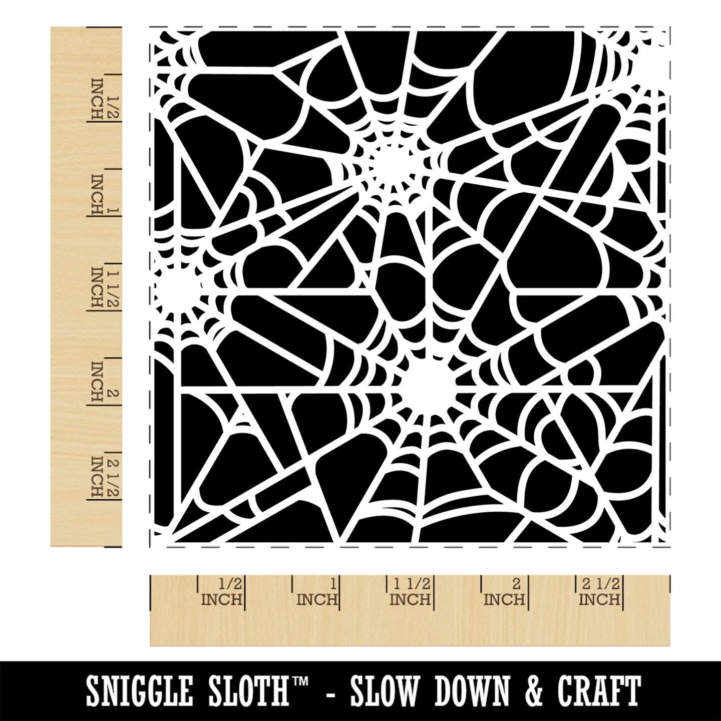 Dark Spider Web Pattern Square Rubber Stamp for Stamping Crafting ...